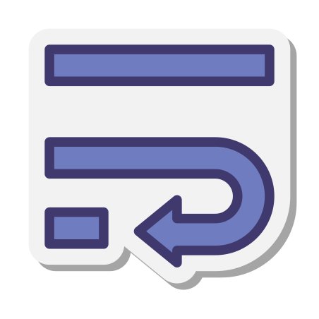 Word Wrap icon in Stickers Style