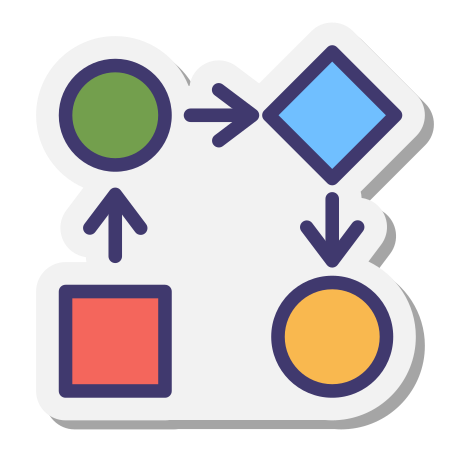 Workflow icon in Stickers Style