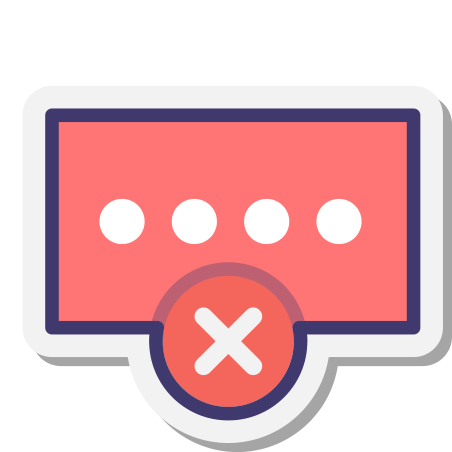 Wrong Pincode icon in Stickers Style