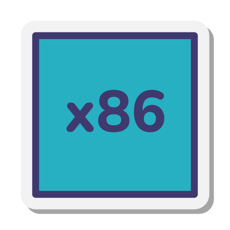 X86 icon in Stickers Style