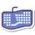 Ergonomic Keyboard icon in Stickers Style