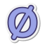 Null Symbol icon in Stickers Style