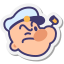 Popeye icon in Stickers Style