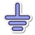 Ground Symbol icon in Stickers Style