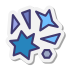 Particle icon in Stickers Style
