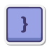 Right Curly Parentheses Key icon in Stickers Style