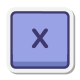 X Key icon in Stickers Style