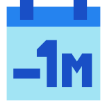 Minus 1 Month icon in Tiny Color Style