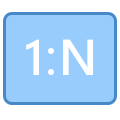 One To Many icon in Blue UI Style