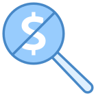 No Hidden Fees icon in Blue UI Style