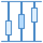 Vertical Timeline icon in Blue UI Style