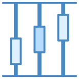 Vertical Timeline icon in Blue UI Style