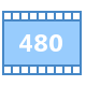 480p icon in Cute Outline Style