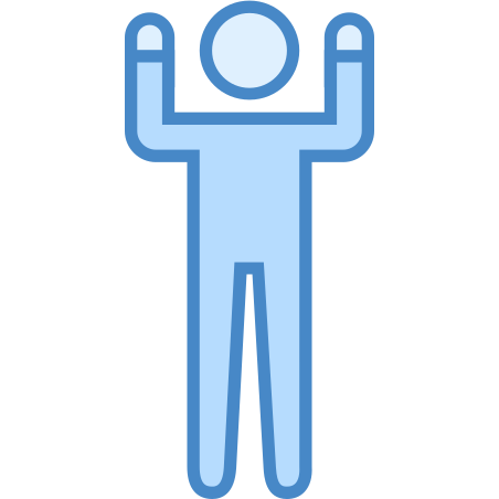 Arms Up icon in Blue UI Style