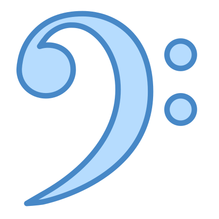Bass Clef icon in Blue UI Style
