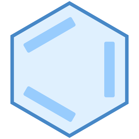 Benzene Ring icon in Blue UI Style