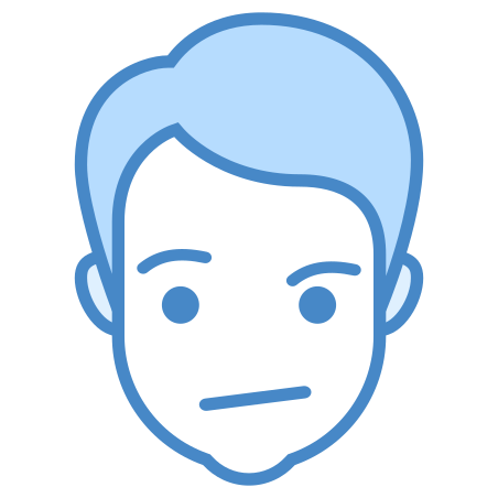 Concerned Face icon in Blue UI Style