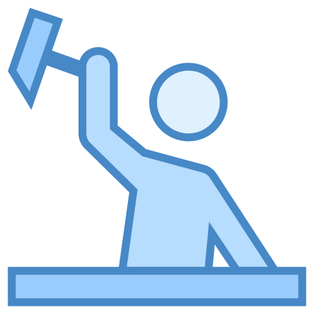 Construction Worker icon in Blue UI Style