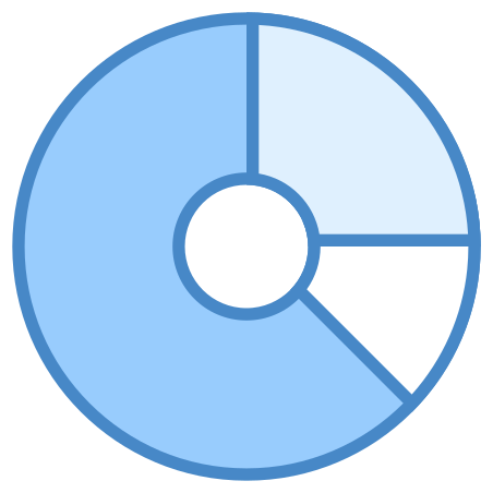 Icône Graphique camembert dans le style Blue UI
