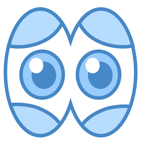 Eyes Cartoon icon in Blue UI Style