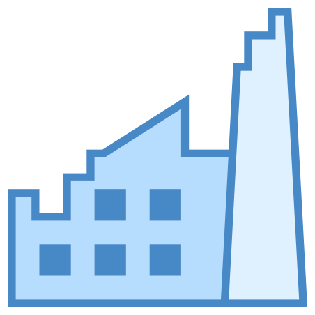 Factory Breakdown icon in Blue UI Style