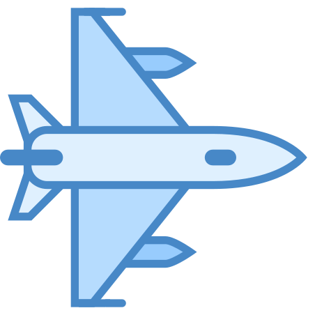 Fighter Jet icon in Blue UI Style