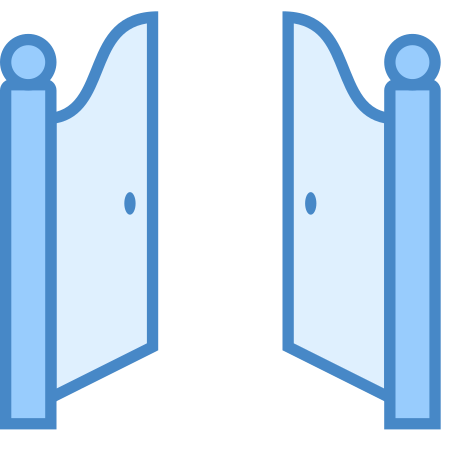 Front Gate Open icon in Blue UI Style