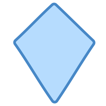 Kite Shape icon in Blue UI Style