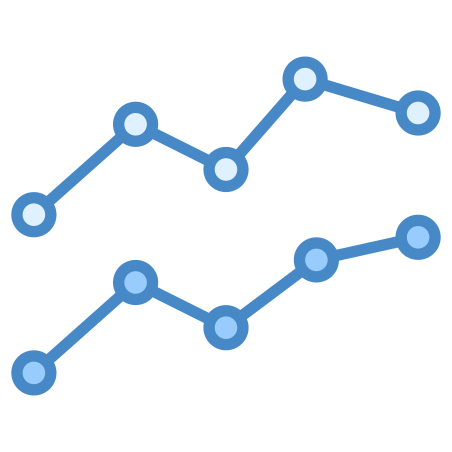 Line Chart icon in Blue UI Style