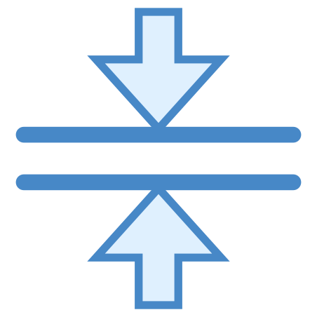 Icône Fusionner horizontalement dans le style Blue UI
