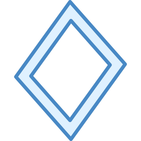 Rhomboid Shape icon in Blue UI Style