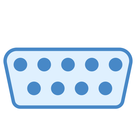 RS-232 Female icon in Blue UI Style