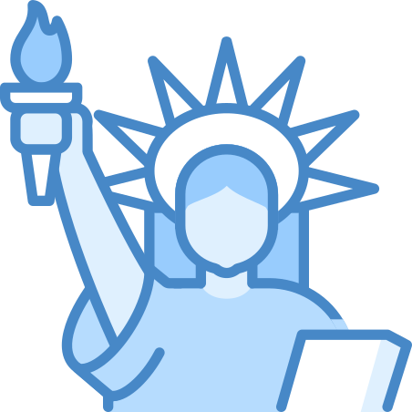 Statue of Liberty icon in Blue UI Style
