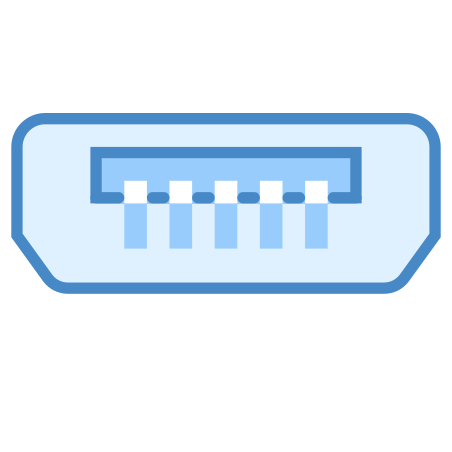 USB Micro B icon in Blue UI Style