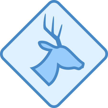 Wild Animals Sign icon in Blue UI Style